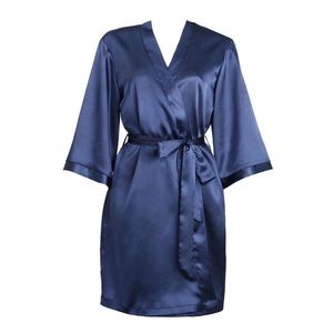 Pretty Robes | Intimates & Sleepwear | Nwot Dark Blue Satin Bridal Robe ...